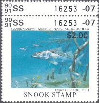 Florida - Snook Stamp (1989-1996) - Detail