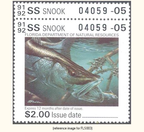 Florida - Snook Stamp (1989-1996) - Detail