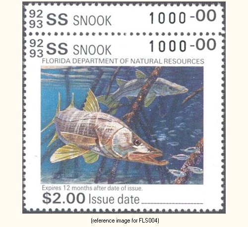 Florida - Snook Stamp (1989-1996) - Detail