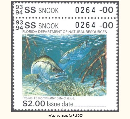Florida - Snook Stamp (1989-1996) - Detail