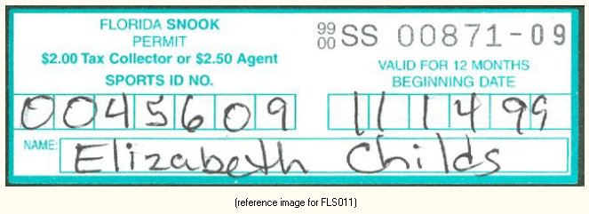 Florida - Snook Stamp (1989-1996) - Detail