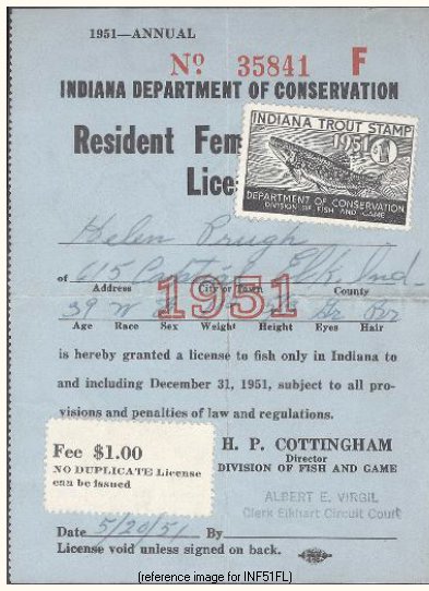 Indiana - Fishing License Fee Increase (1951 only) - Detail