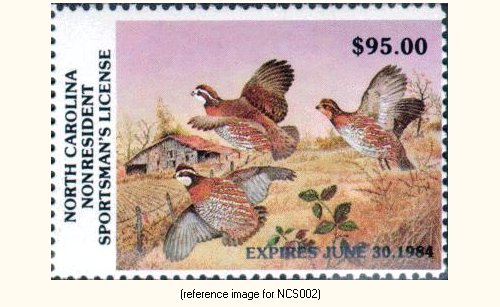 North Carolina - Sportsman's Stamp (1983-1996) - Detail
