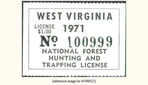 West Virginia - National Forests - Hunting License (1951-1971) - Summary